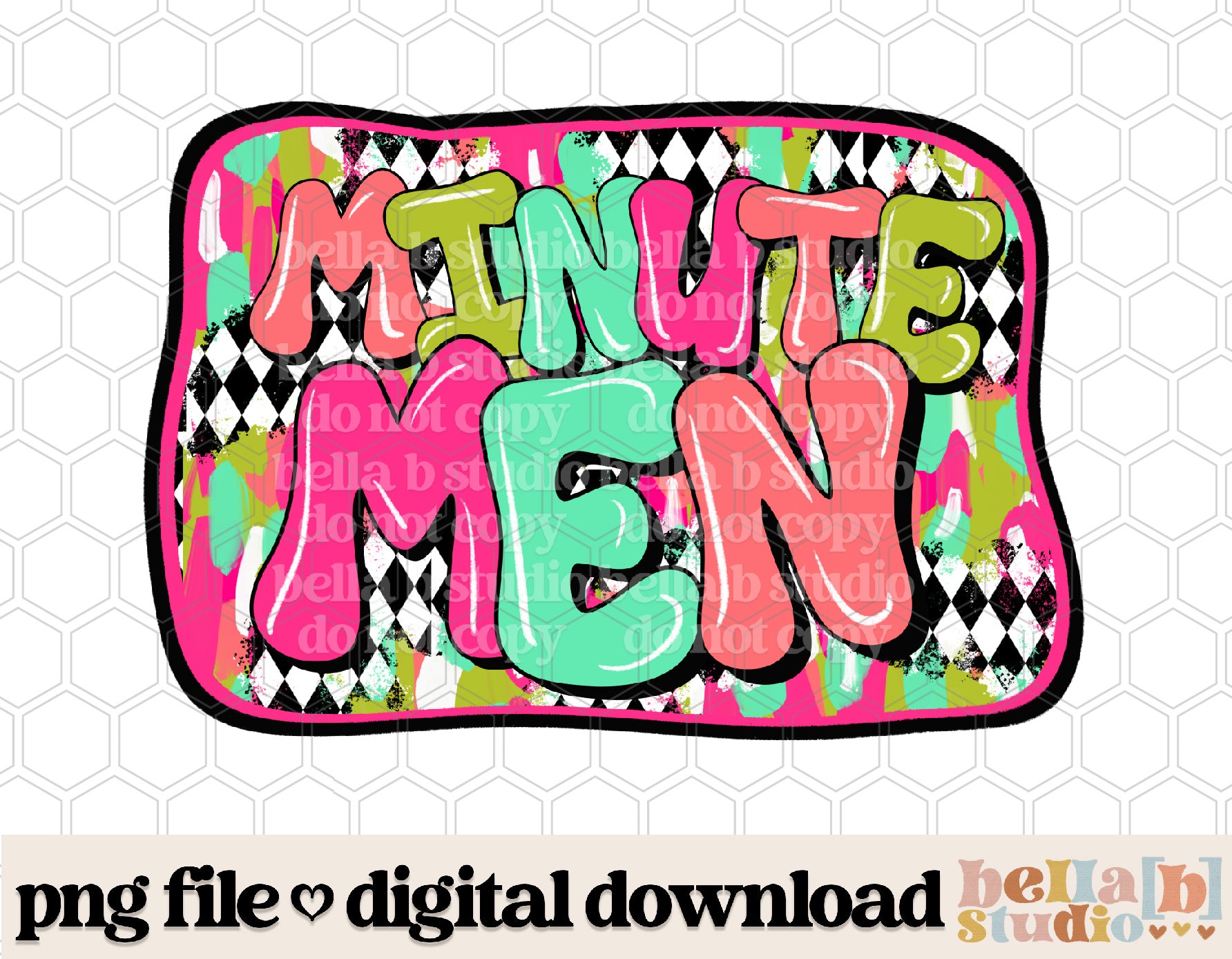 Minutemen - Diamond Brushstrokes Mascot PNG – Bella B Studio