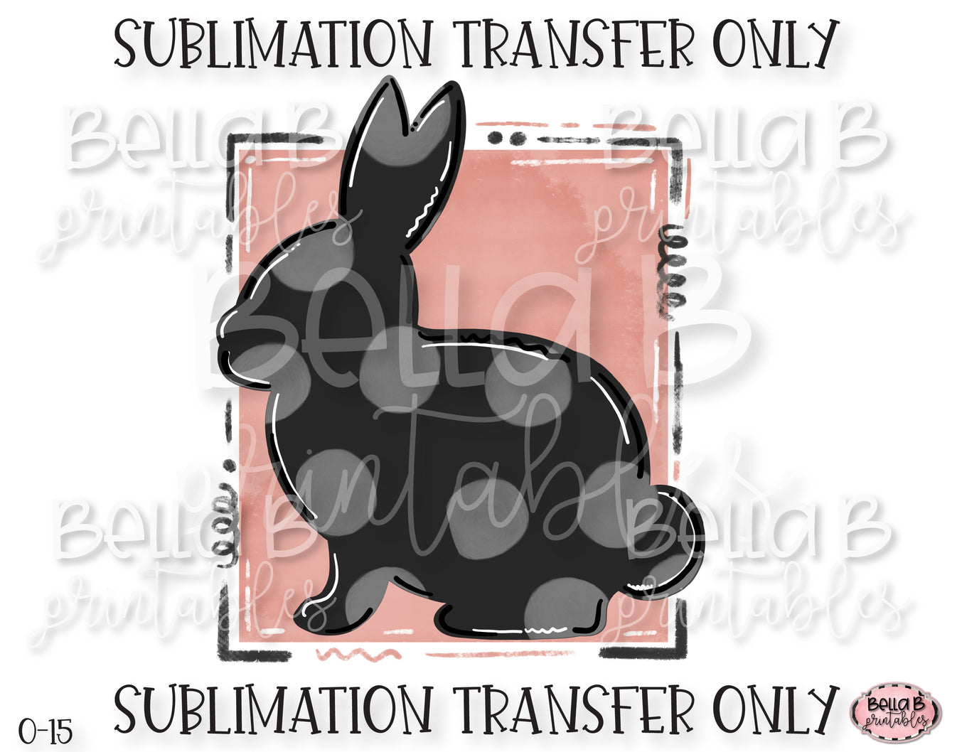 Hand Drawn Easter Bunny Sublimation Transfer, Ready To Press, Heat Pre ...