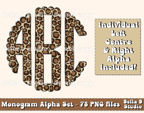 Leopard Scalloped Monogram Alpha Set – Bella B Studio